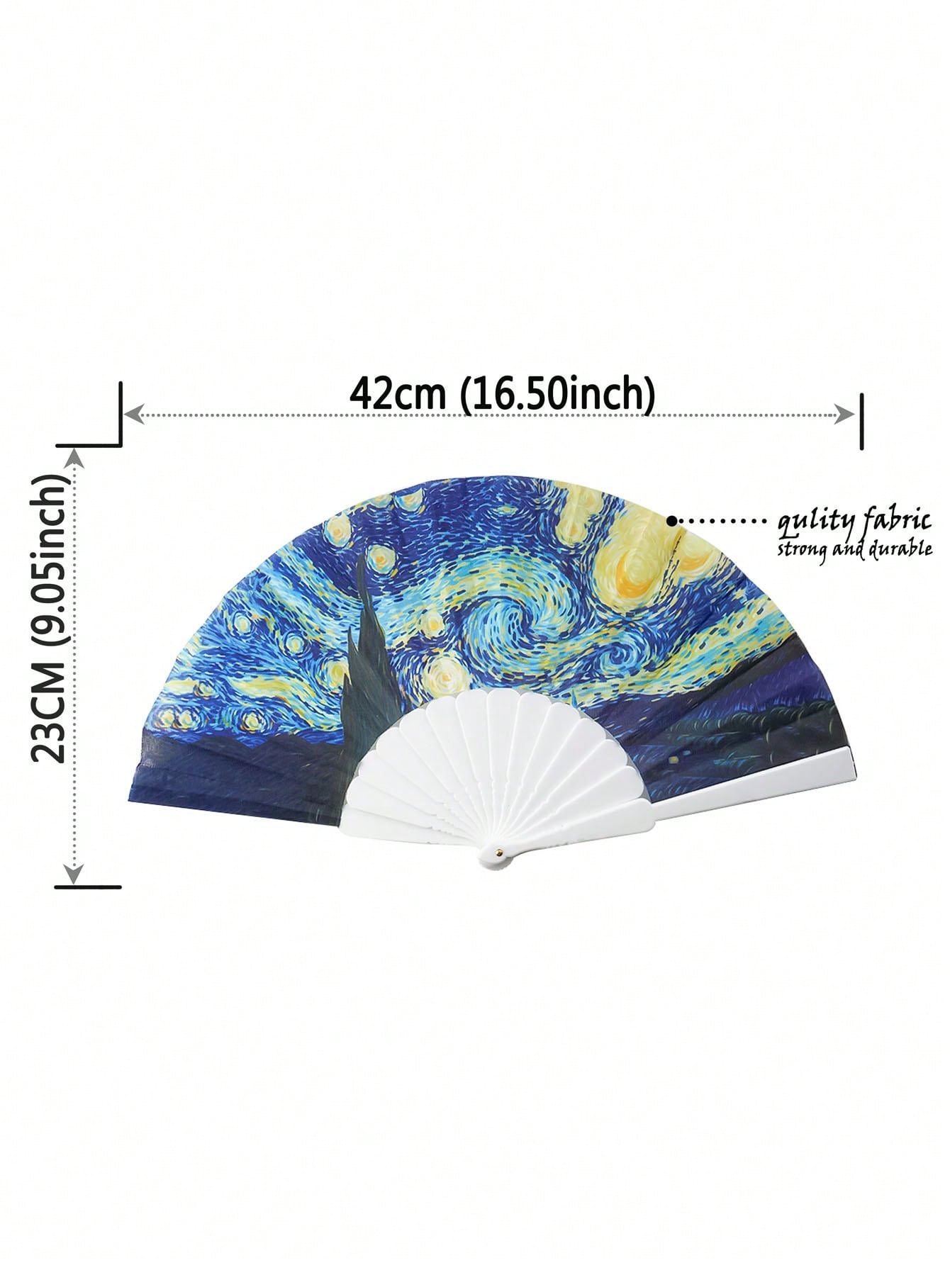 Hand Fan With Famous Painting Van Gogh & Gustav Klimt & Monet Painted ...