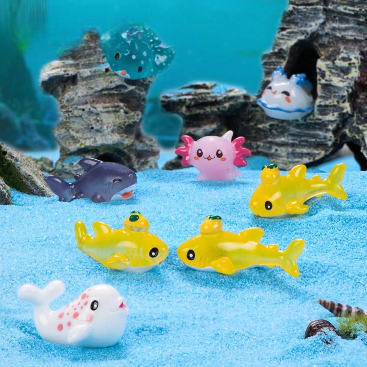 20Pcs Random Color Mini Resin Ocean Animals Ornaments, Ocean Themed ...