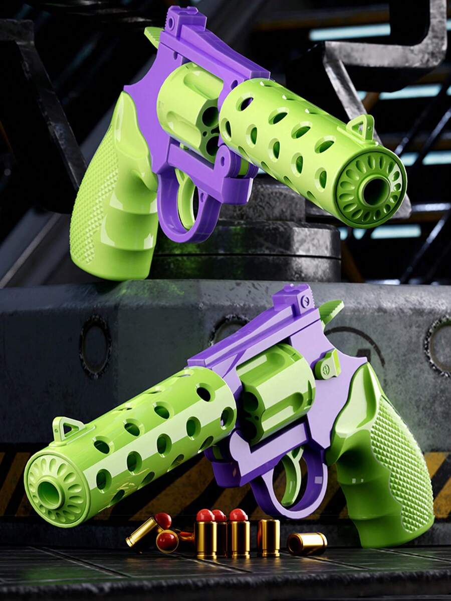 Manual Repeating Cartridge Ejecting Revolver Toy Gun With Soft Bullets ...