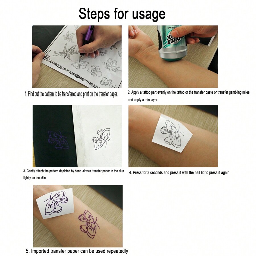 100pcs Tattoo Transfer Paper, Tattoo Stencil Paper For Tattooing ...