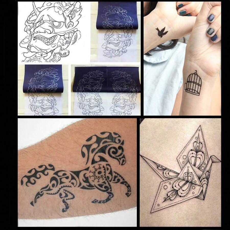 100pcs Tattoo Transfer Paper, Tattoo Stencil Paper For Tattooing ...