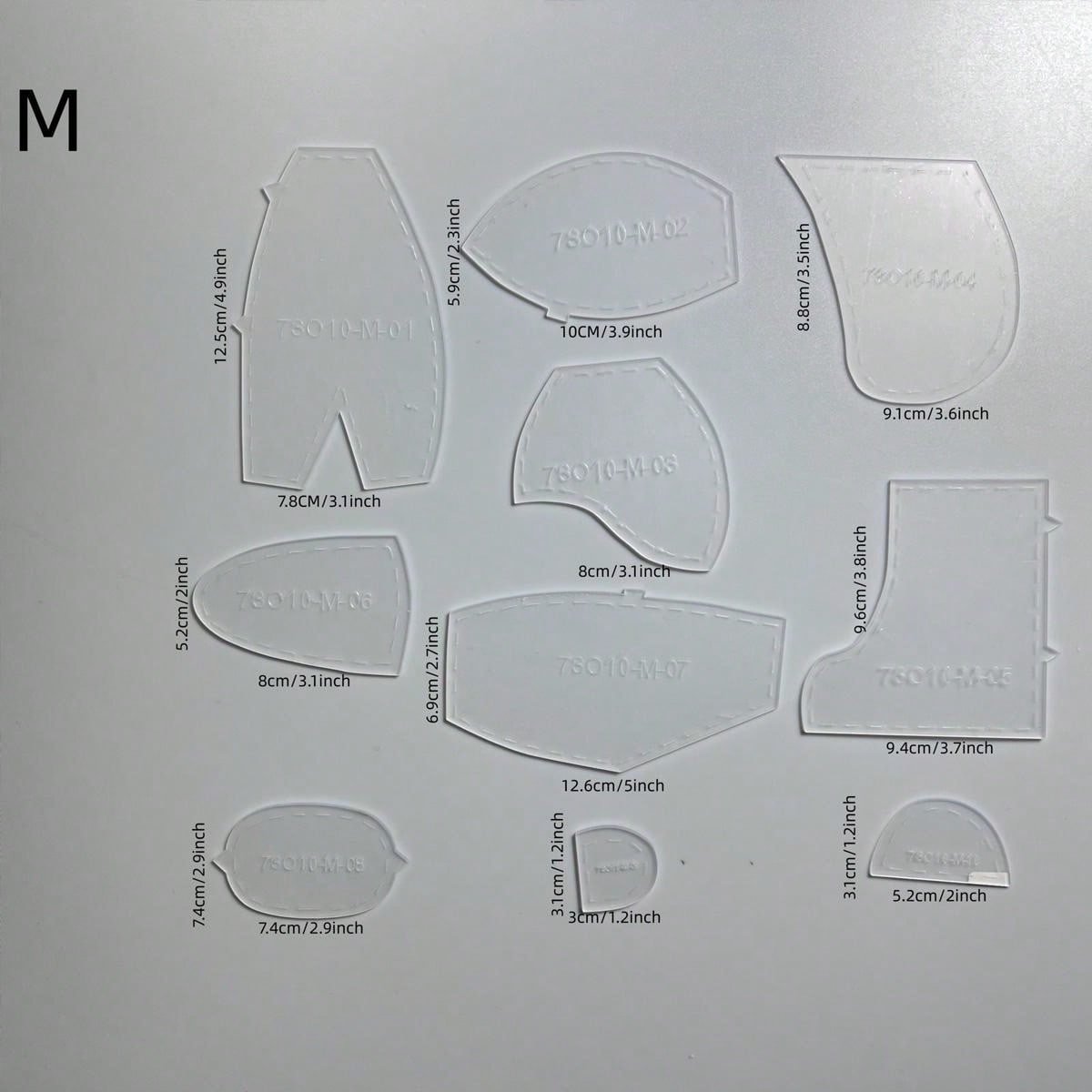 10pcs/Set Creative Memory Bear Shaped Sewing Template & Ruler Sticker ...