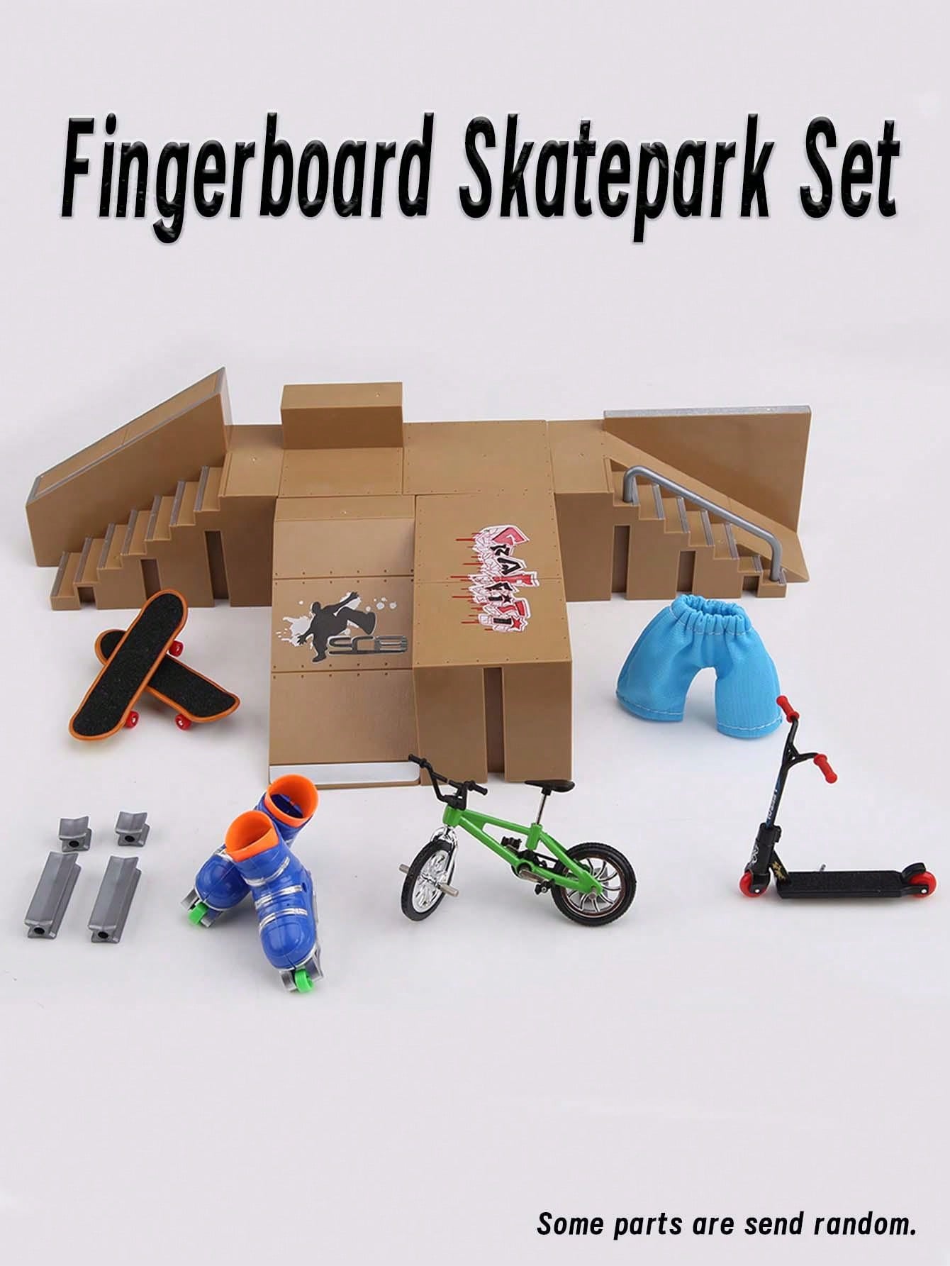 5-In-1 Finger Skateboard Skatepark DIY Mini Park Ramp For Tech Practice ...