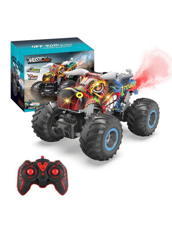 Remote Monster Car With Spray Music And Light For Boys 4-7 8-12 Kids ...