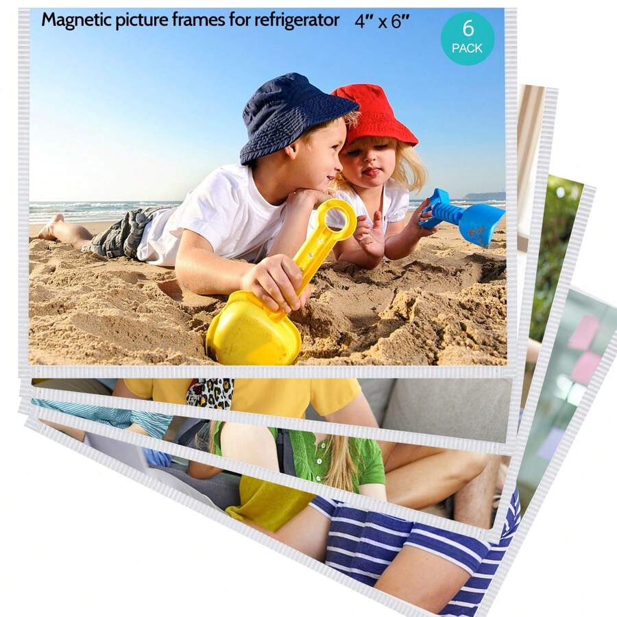 6 Pack Magnetic Picture Frame , Magnetic Frame With White Border ...