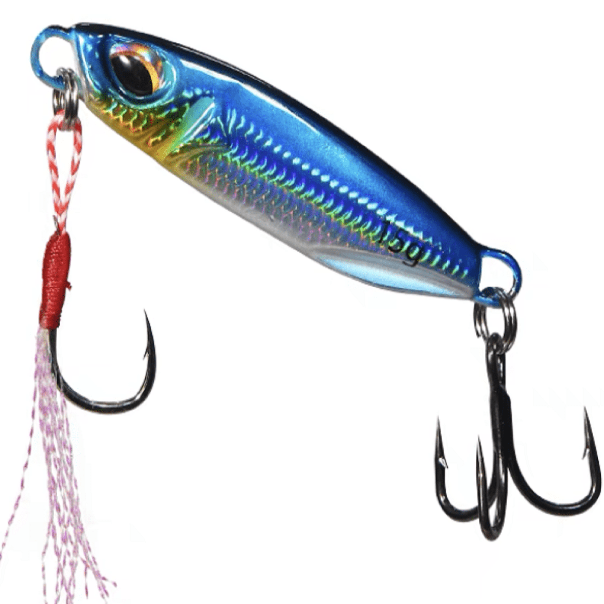 Blue 1pc 15g/25g Double Hook Devil Fish Lure, Cast And Retrieve ...