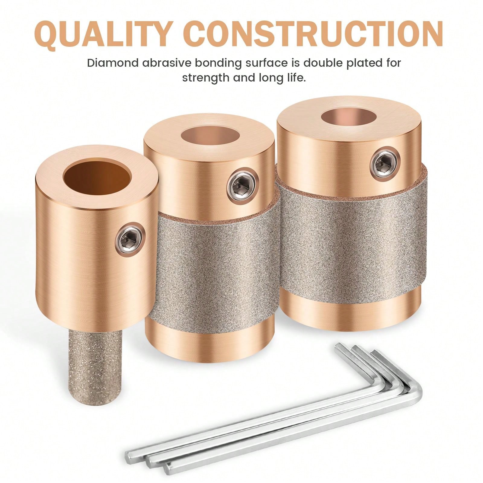 Stained Glass Bits Set 1inch 3/4inch 1/4inch Premium Glass Diamond ...