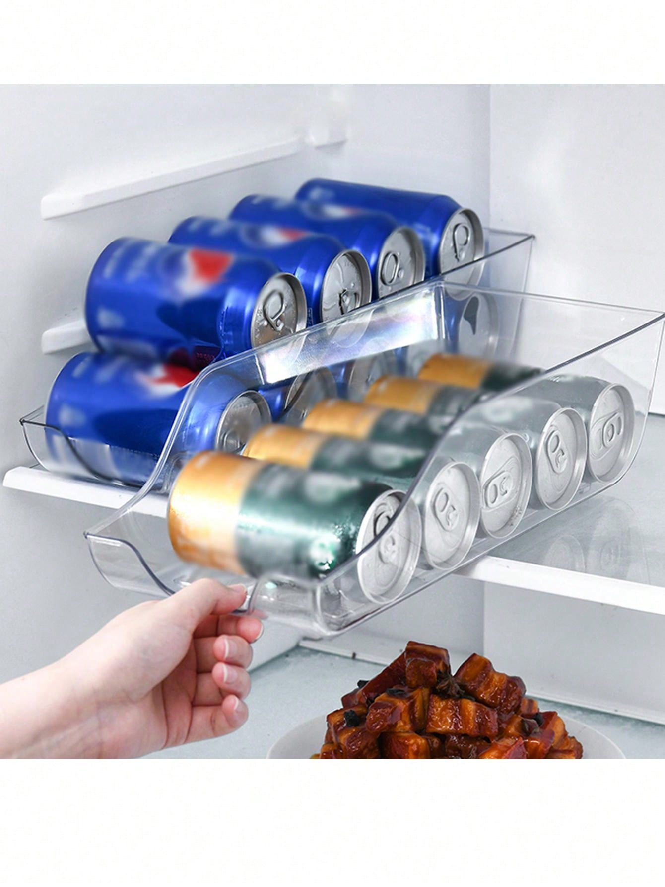 1/2pcs Stackable Refrigerator Beverage Storage Box, Soda Can Beverage ...