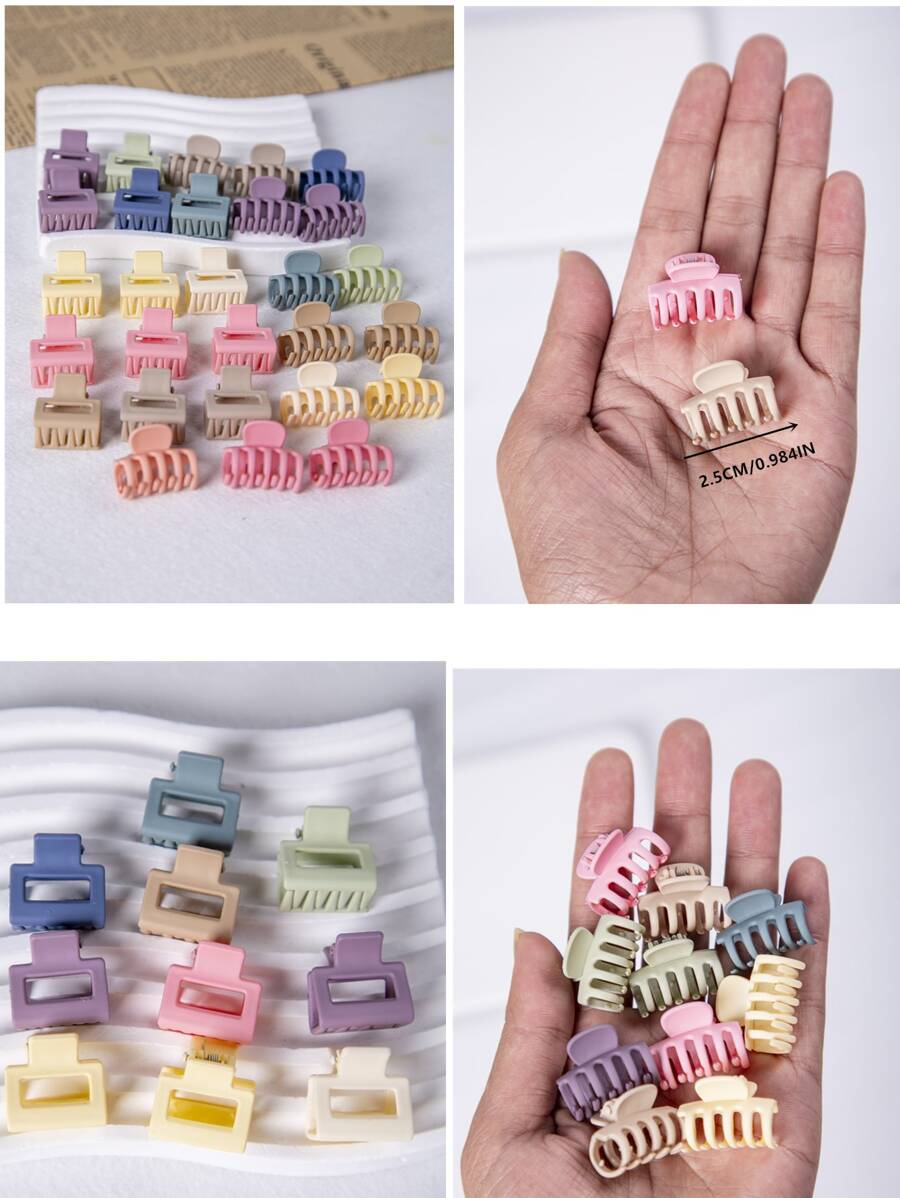 20pcs Autumn/Winter Color Sweet Princess Tiny Hair Claw Clips For Bangs ...