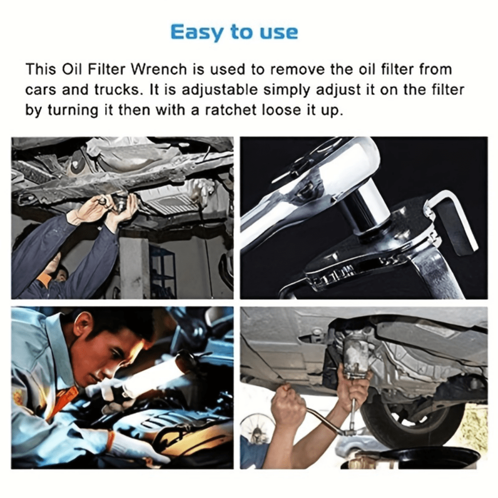 Universal Oil Filter Wrench Adjustable Install Uninstall Removal Key ...