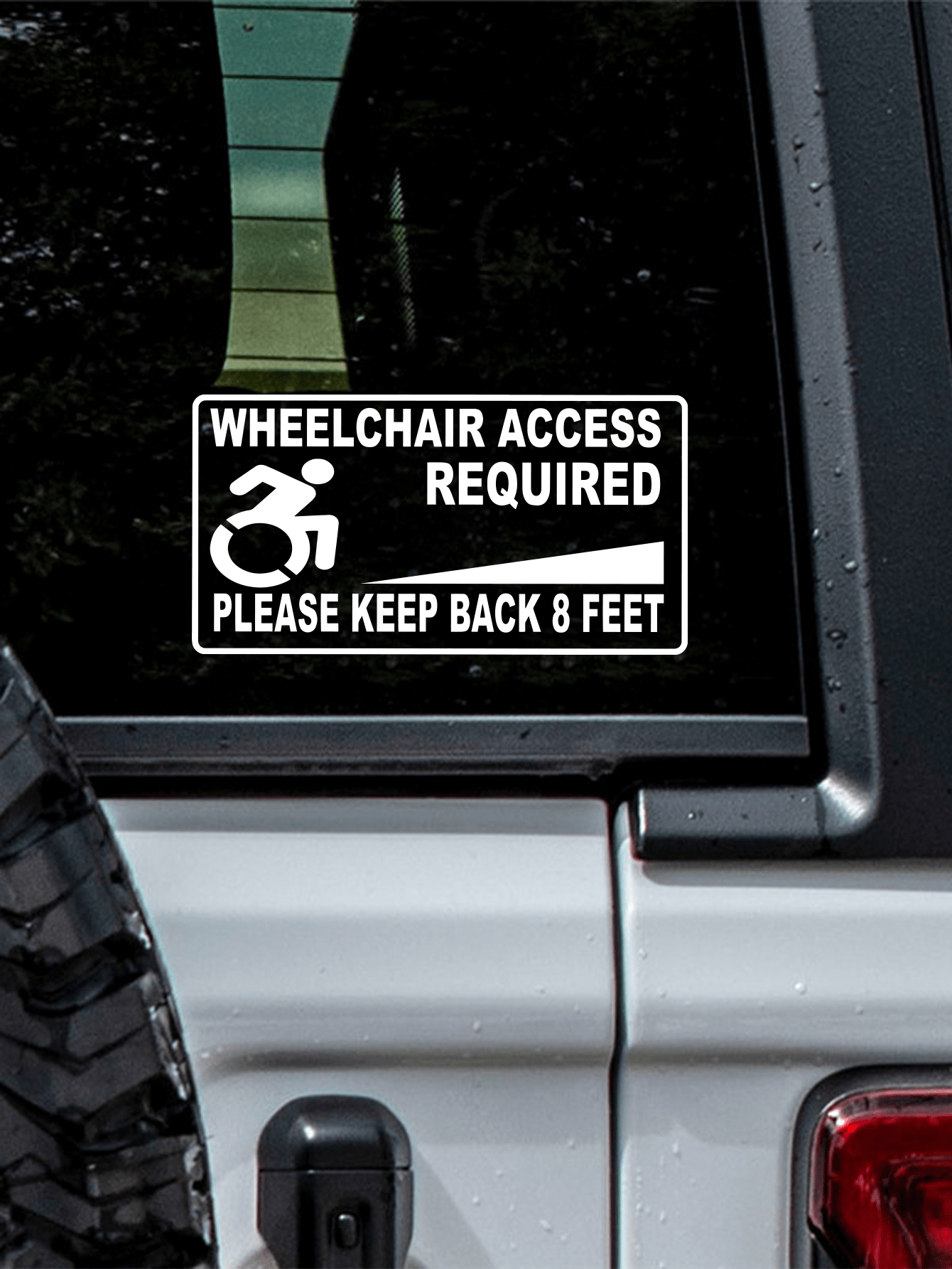 Wheelchair ACCESS Ramp REQUIRED Vinyl Sticker 8 Feet Handicap Van ...