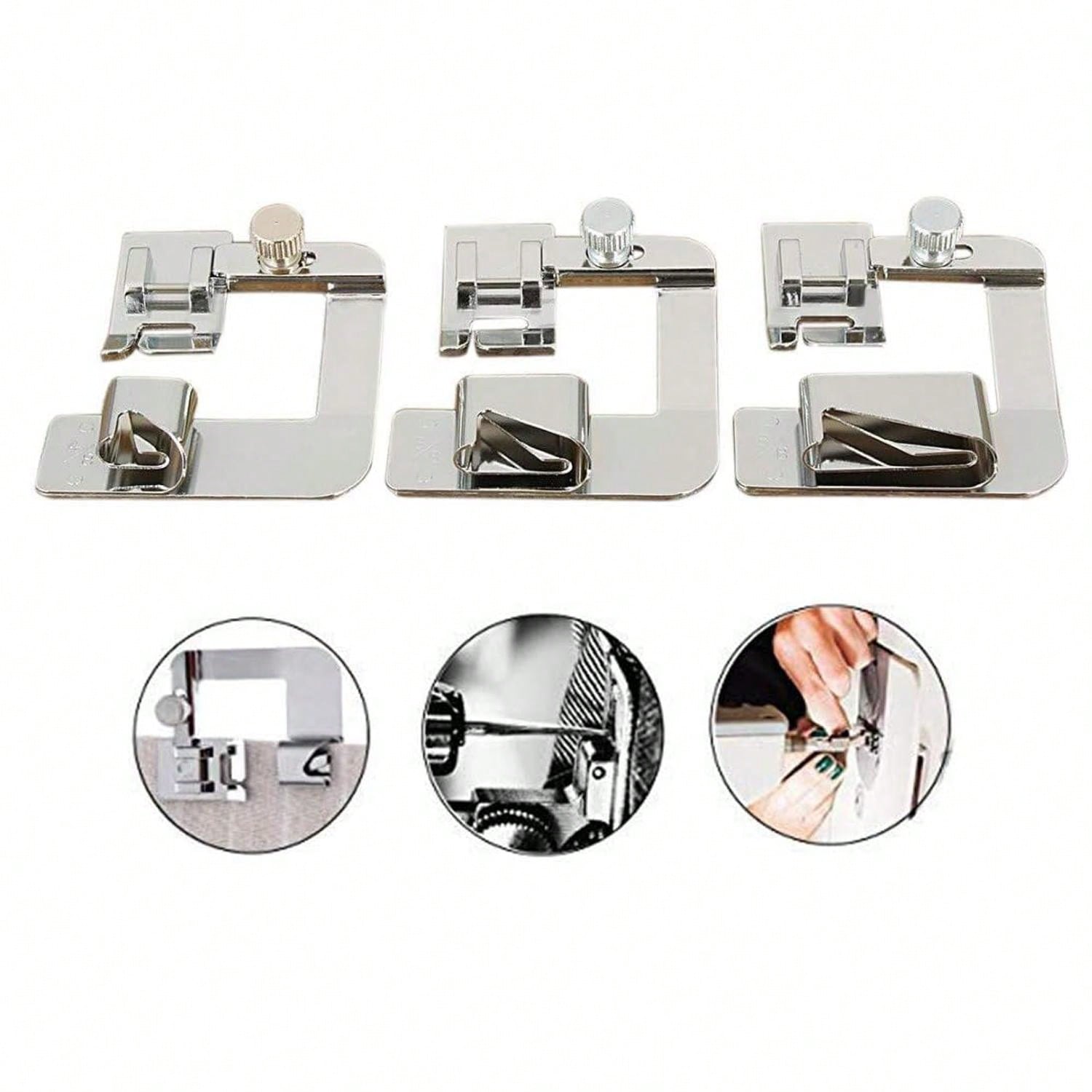 1Piece Wide Rolled Hem Pressure Foot Sewing Machine Presser Foot Hemmer ...
