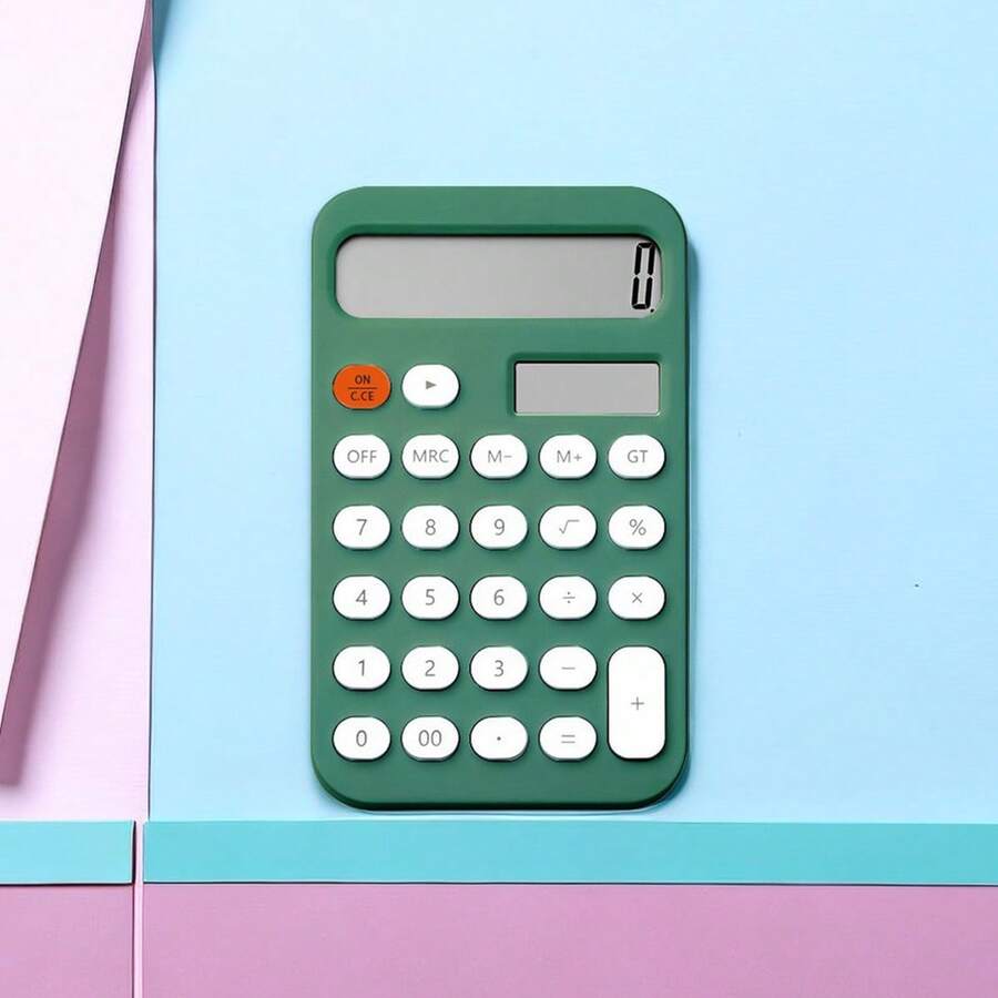 1pc Mini 12-Digit Display Simple Solar Powered Financial Accounting ...