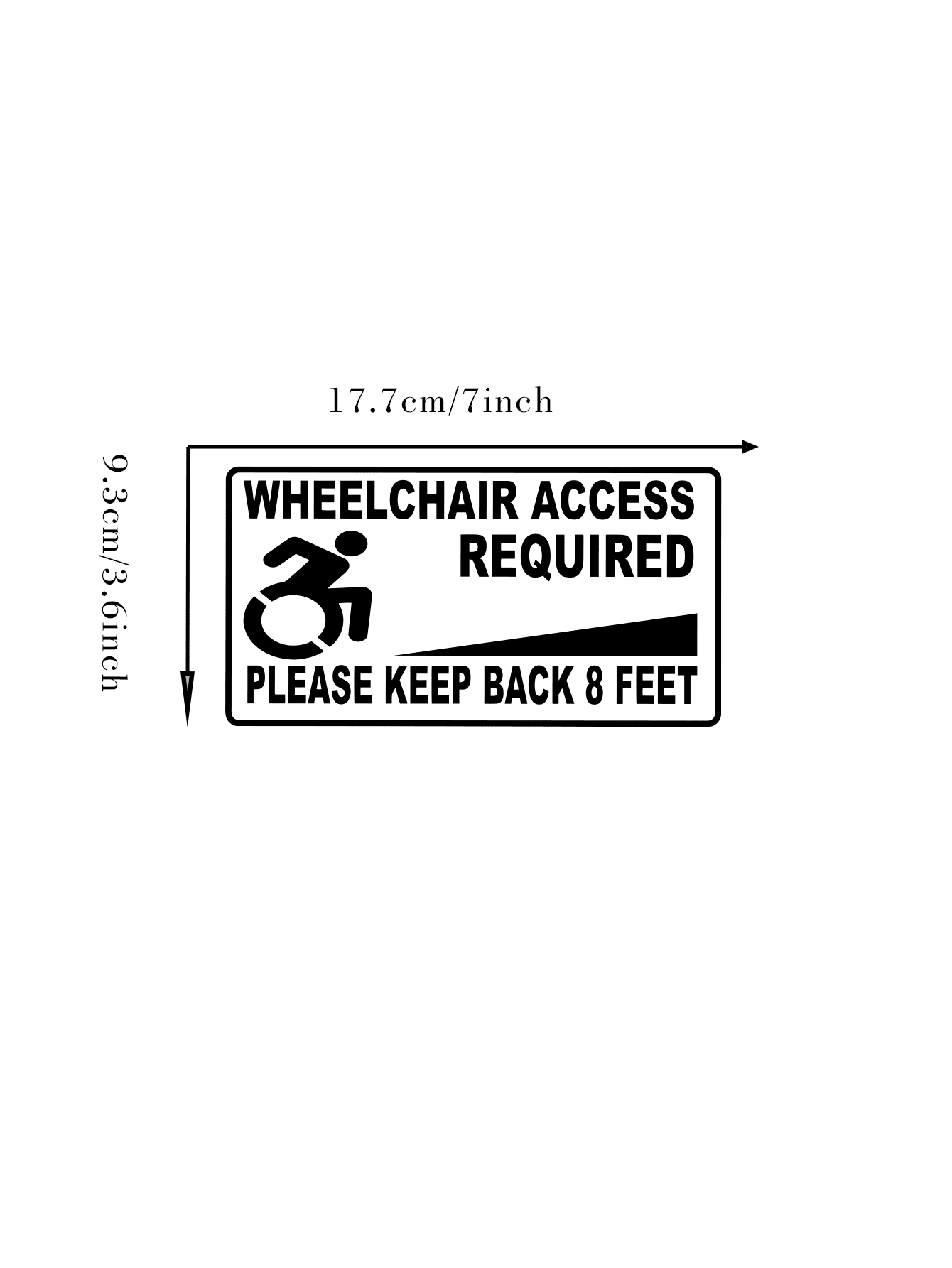 Wheelchair ACCESS Ramp REQUIRED Vinyl Sticker 8 Feet Handicap Van ...