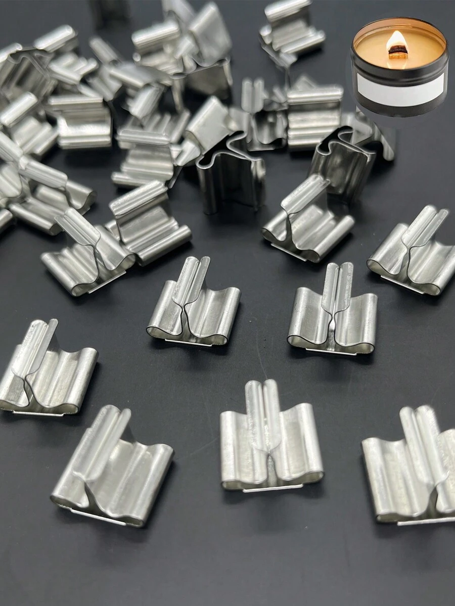 30pcs Wood Candle Wick Base Clips Sustainer Tabs For Candle Making And ...