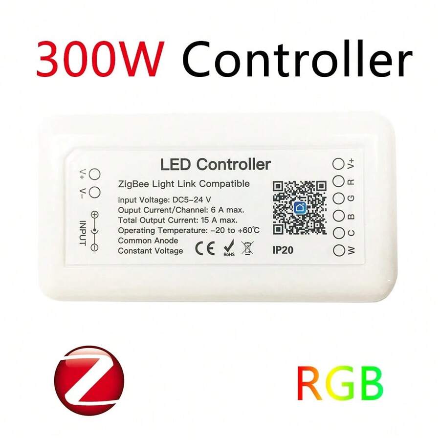 1 Pc Tuya Zigbee Smart LED Controller RGB+CCT Controller 6 Pin Light Strip Controller DC12-24V ...