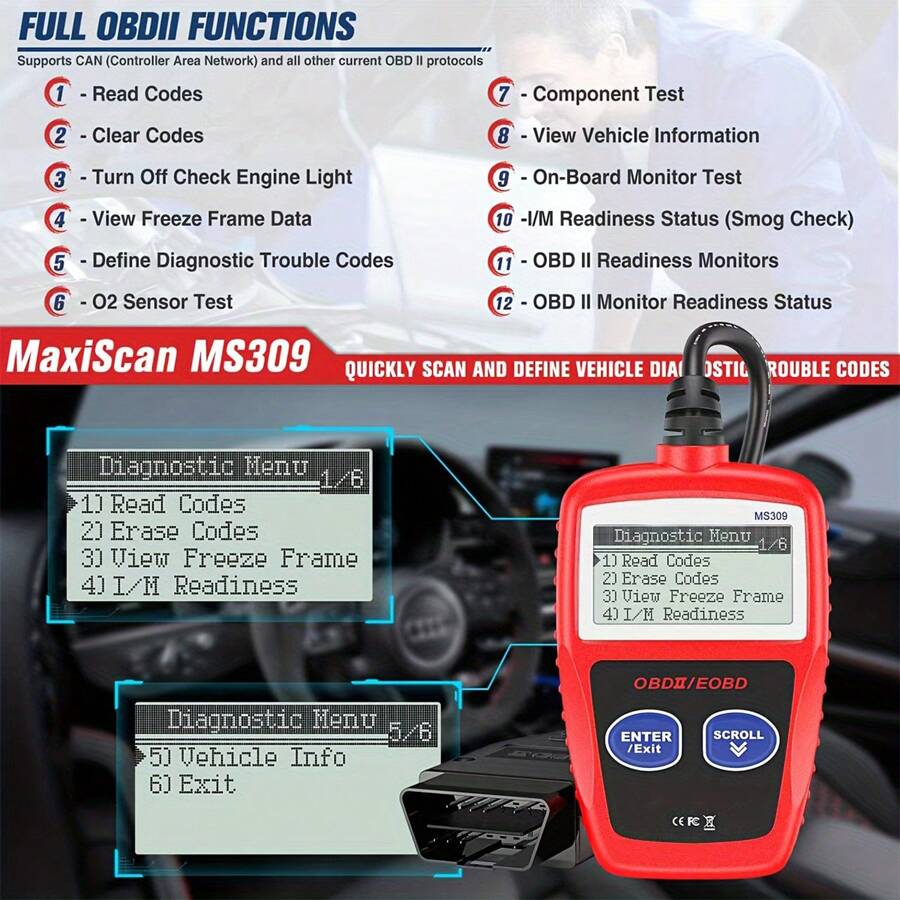 Unlock Your Car's Hidden Secrets: MS309 OBD2 OBDII EOBD Fault Code ... Unlock Your Car's Hidden Secrets: MS309 OBD2 OBDII EOBD Fault Code ...