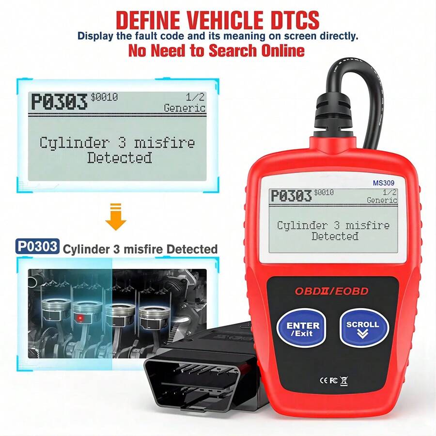 Unlock Your Car's Hidden Secrets: MS309 OBD2 OBDII EOBD Fault Code ... Unlock Your Car's Hidden Secrets: MS309 OBD2 OBDII EOBD Fault Code ...