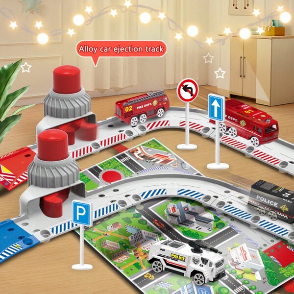 Children'S Toy Alloy Car Traffic Road Map With Multi-Functional ...