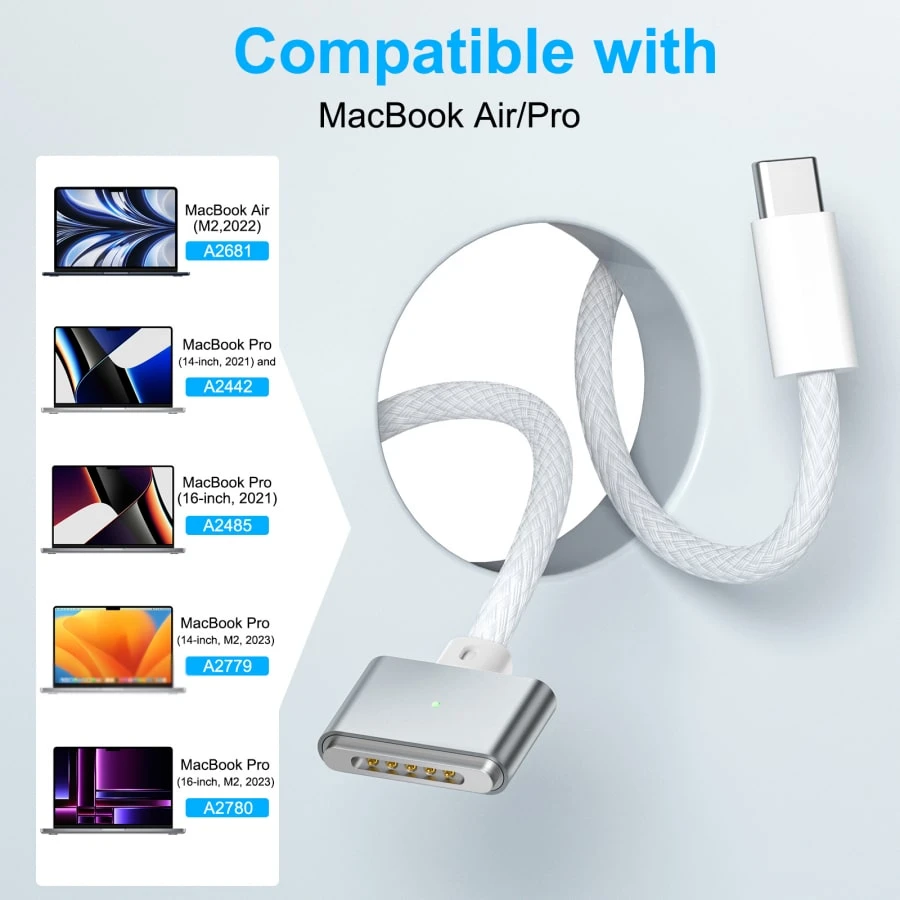 140W USB C To Magnetic 3 Cable Type C To Magsafe 3 Cable Compatible With MacBook Pro 2021 Pro M2 ...