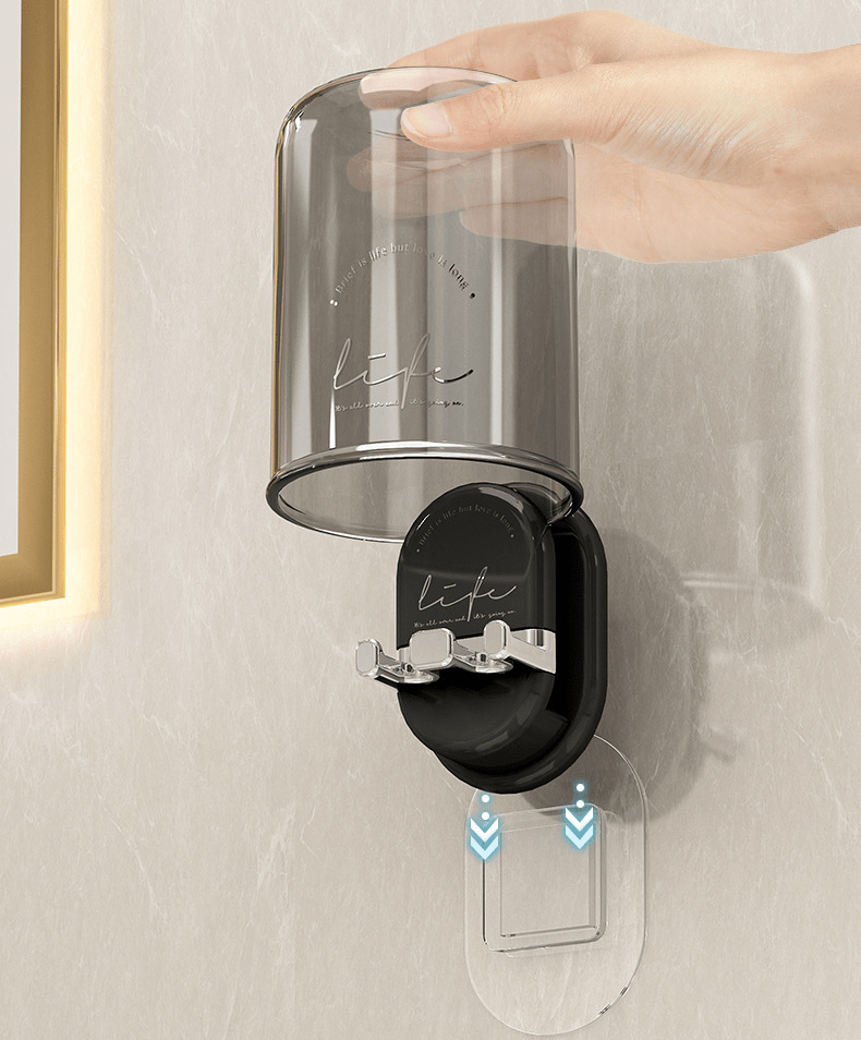 Toothbrush Holder Organizer, Wall Mounted Bathroom Cup Holder Set With ...