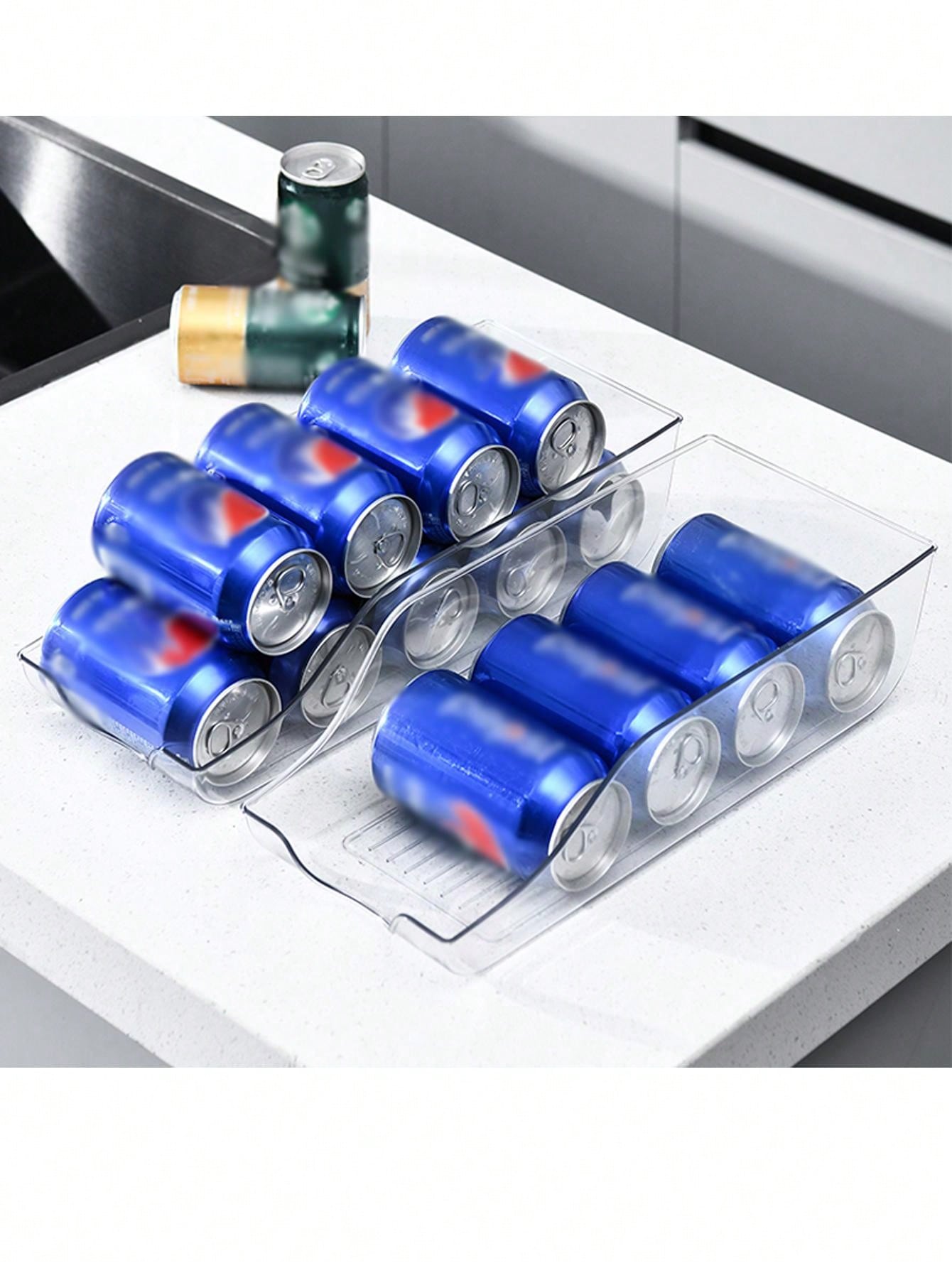 1/2pcs Stackable Refrigerator Beverage Storage Box, Soda Can Beverage ...