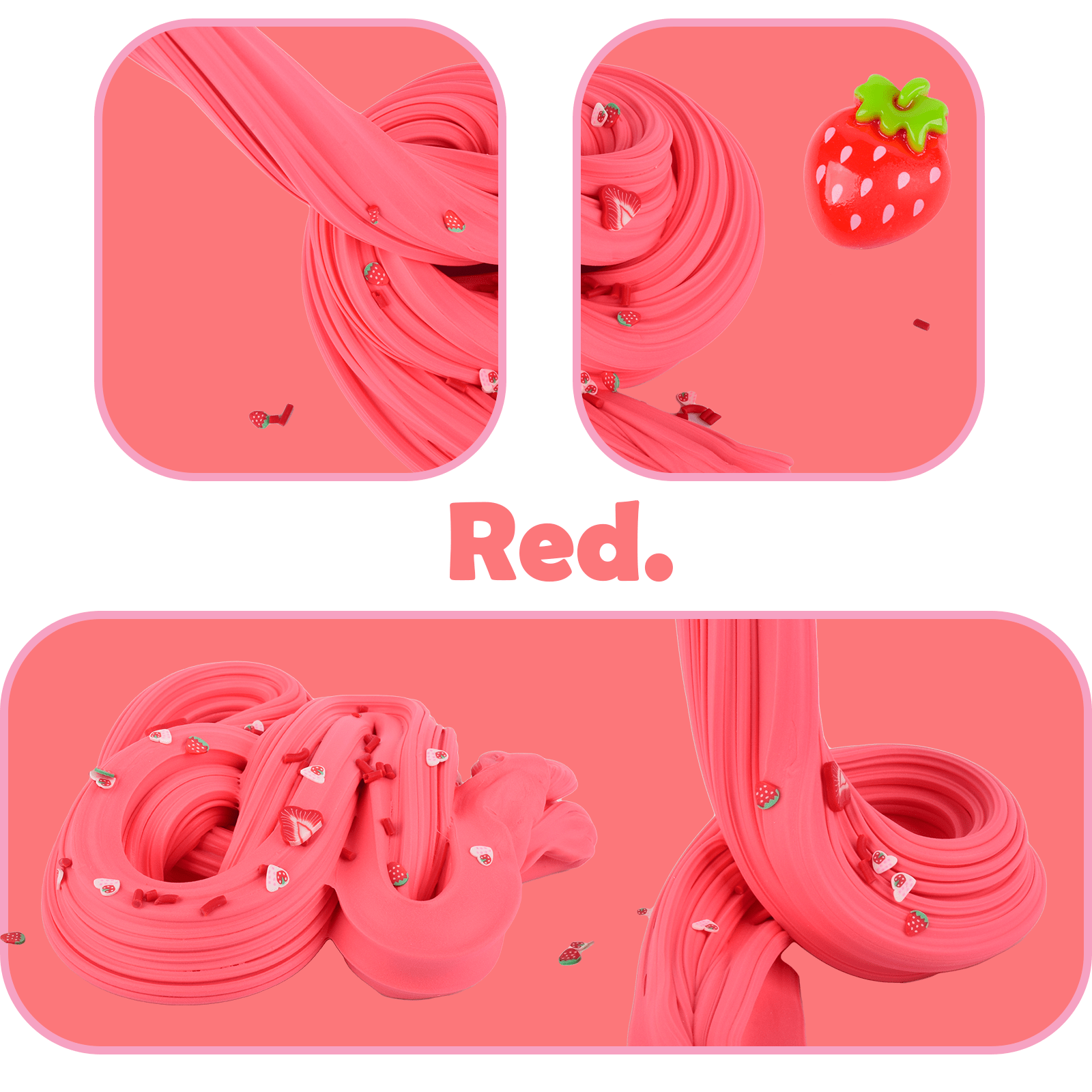 Upgraded Mini Butter Slime,Red,Strawberry Butter Slime,Super Soft And ...