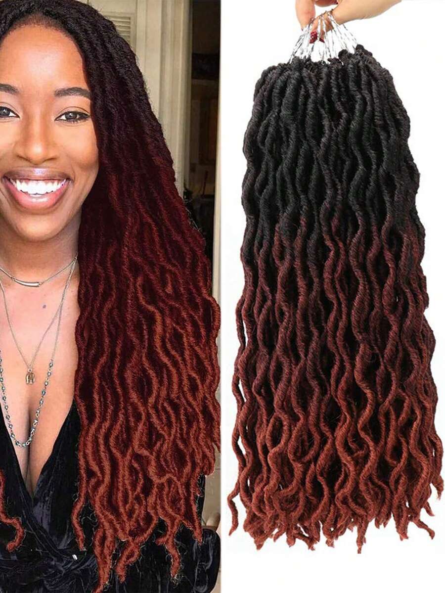 1Pack Goddess Faux Locs Crochet Hair, Soft Locs Wavy Crochet Braids ...