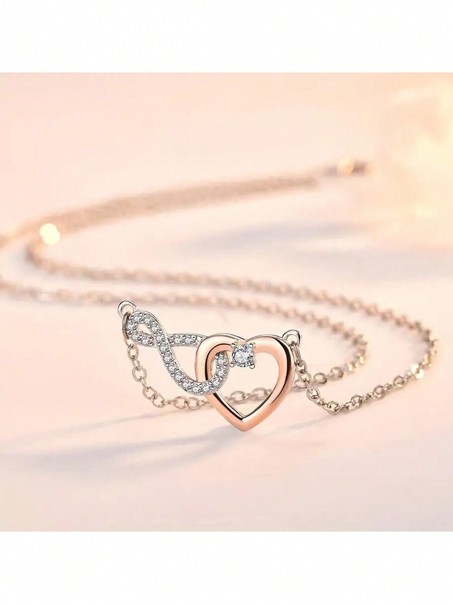 To My Bestie, Heart And Infinity Symbol Inteclocking Pendant Necklace ...