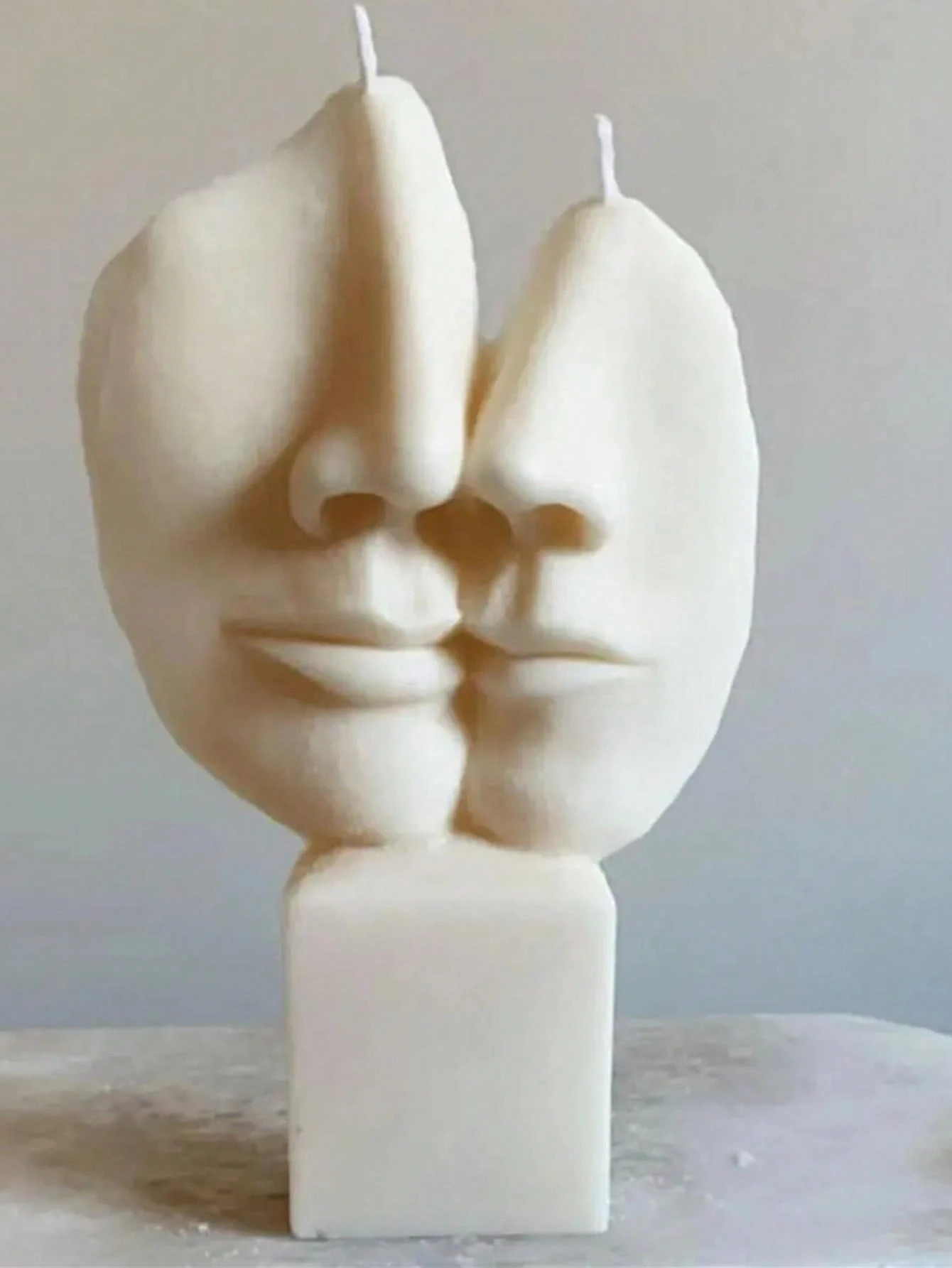 Handrafted Stone Face Candle Mould Abstract Sculpture Body Modern Kiss ...