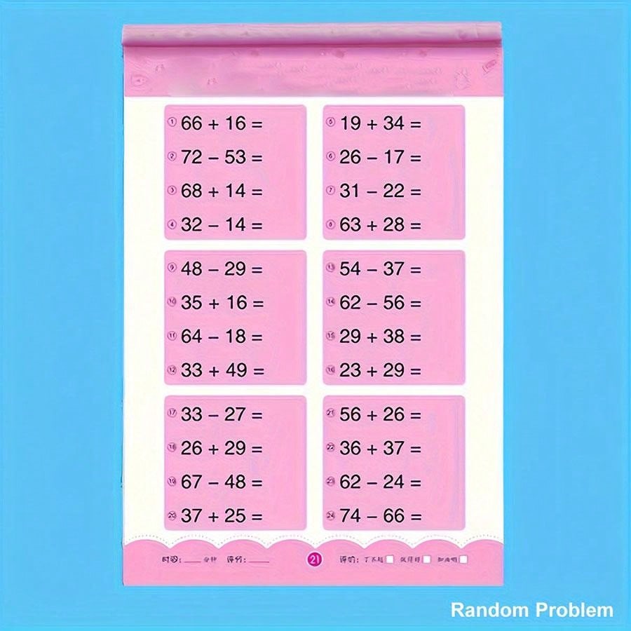 1pc Preschool Addition And Subtraction Flashcards With Horizontal And ...