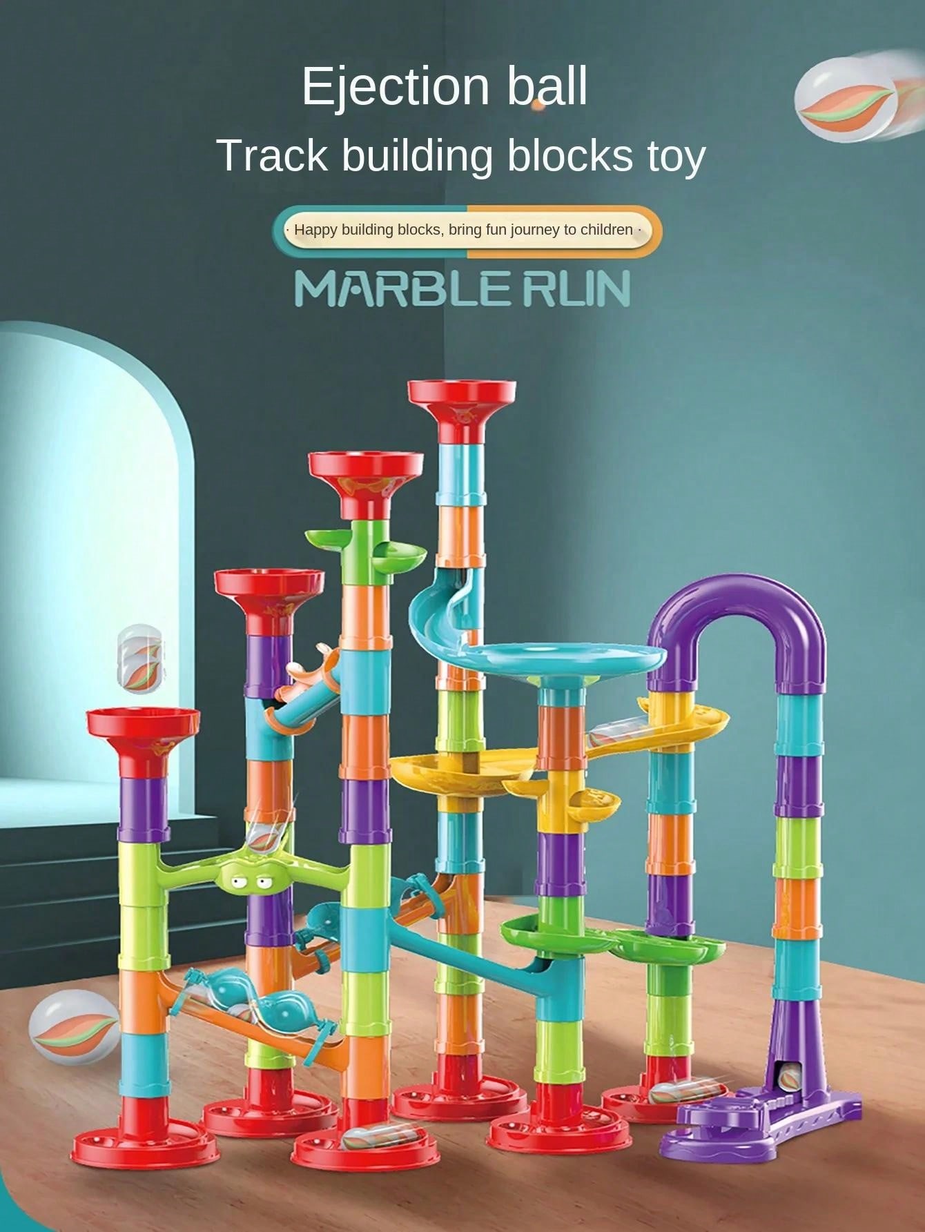 113pcs Transformable Shooting Track & Ball Run Building Blocks, 3d Maze ...