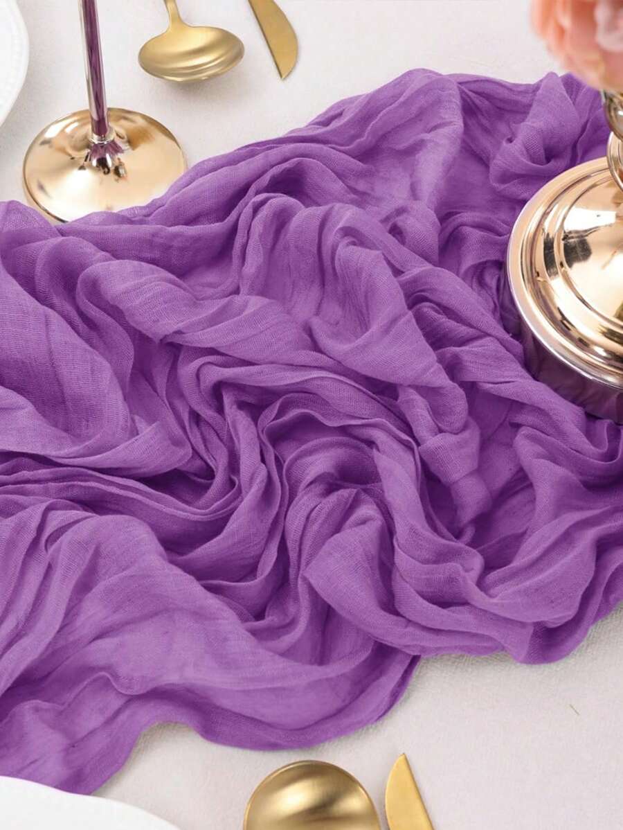 1pc Purple Table Runner In Bali Cheese Cloth Bohemian Wedding Country ...