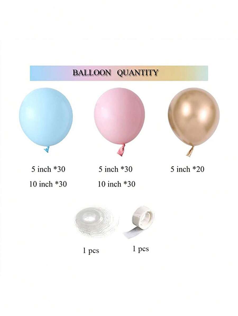 142pcs Blue Pink Latex Balloons Garland Arch Kit For Gender Revealed
