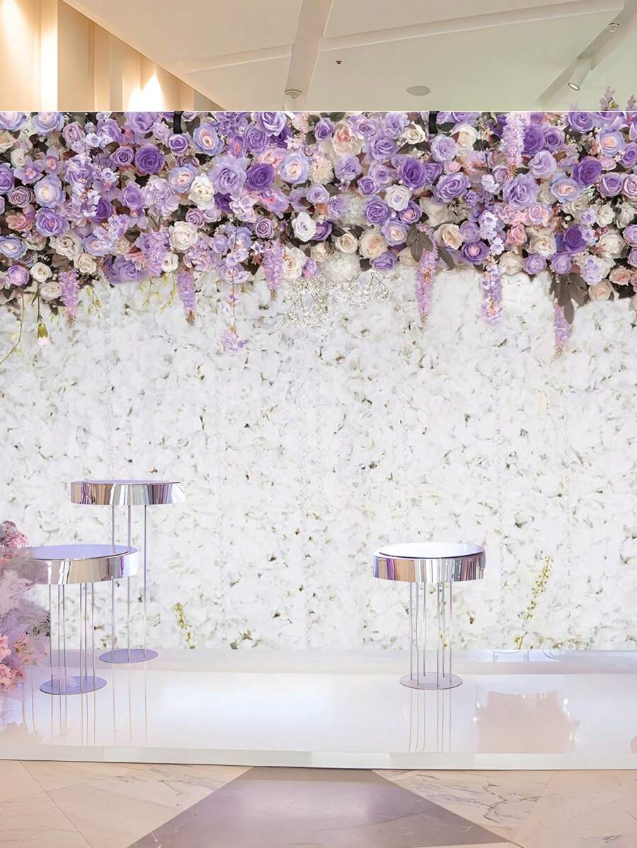 1pc Wedding Flower Backdrop Cloth, Polyester Dacron Material Pure White ...