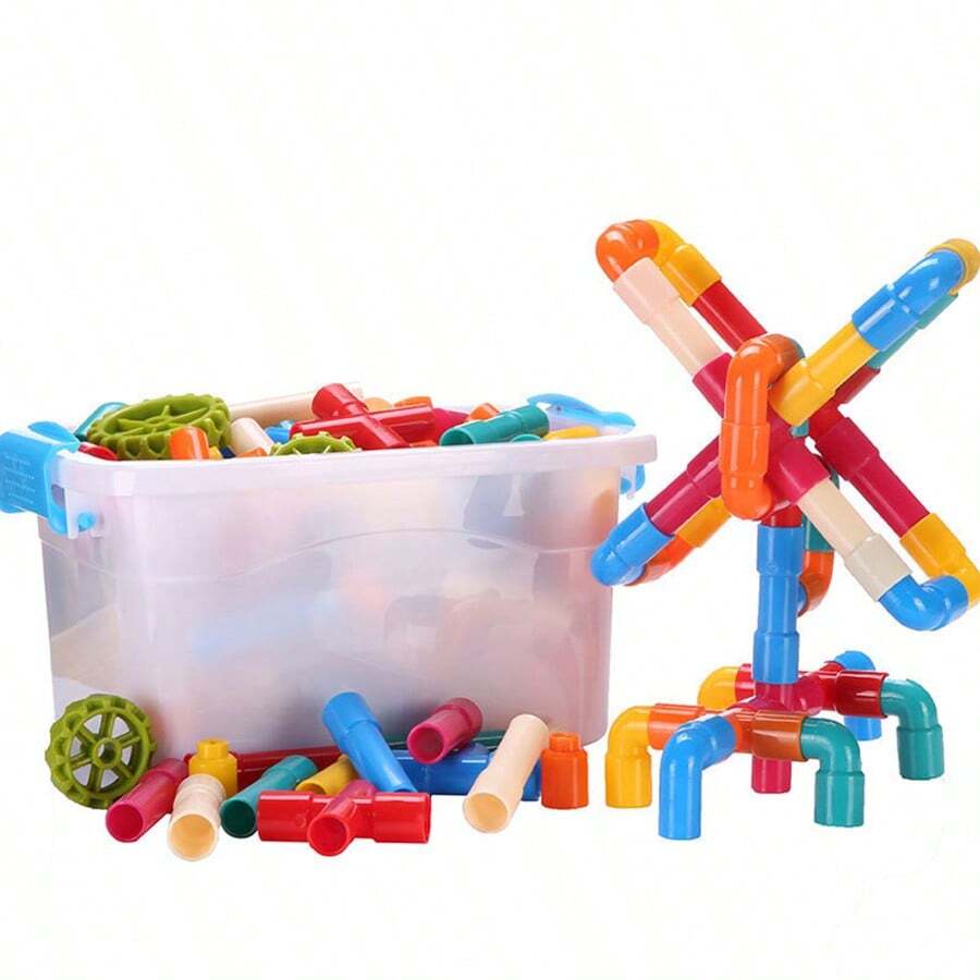 Random Color Pipe Building Blocks Set, Puzzle Assembly Insert Tube ...