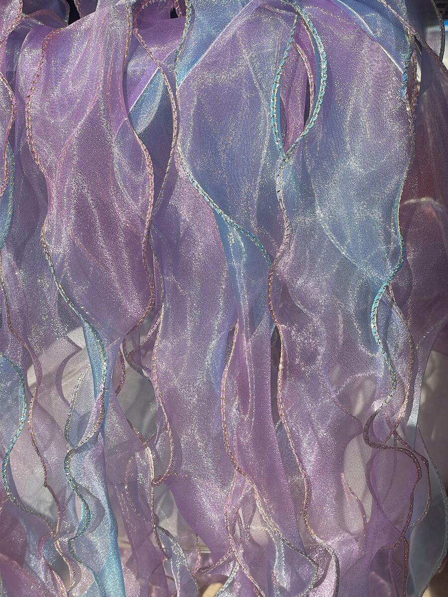 1pc/3 Sizes Iridescent Gradient Sheer Organza Ribbon For Gift Wrapping ...