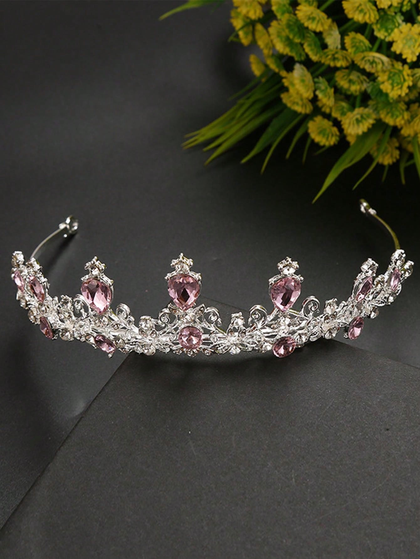 Bridal Crown Queen Crown Headband Alloy Crystal Birthday Party Wedding ...