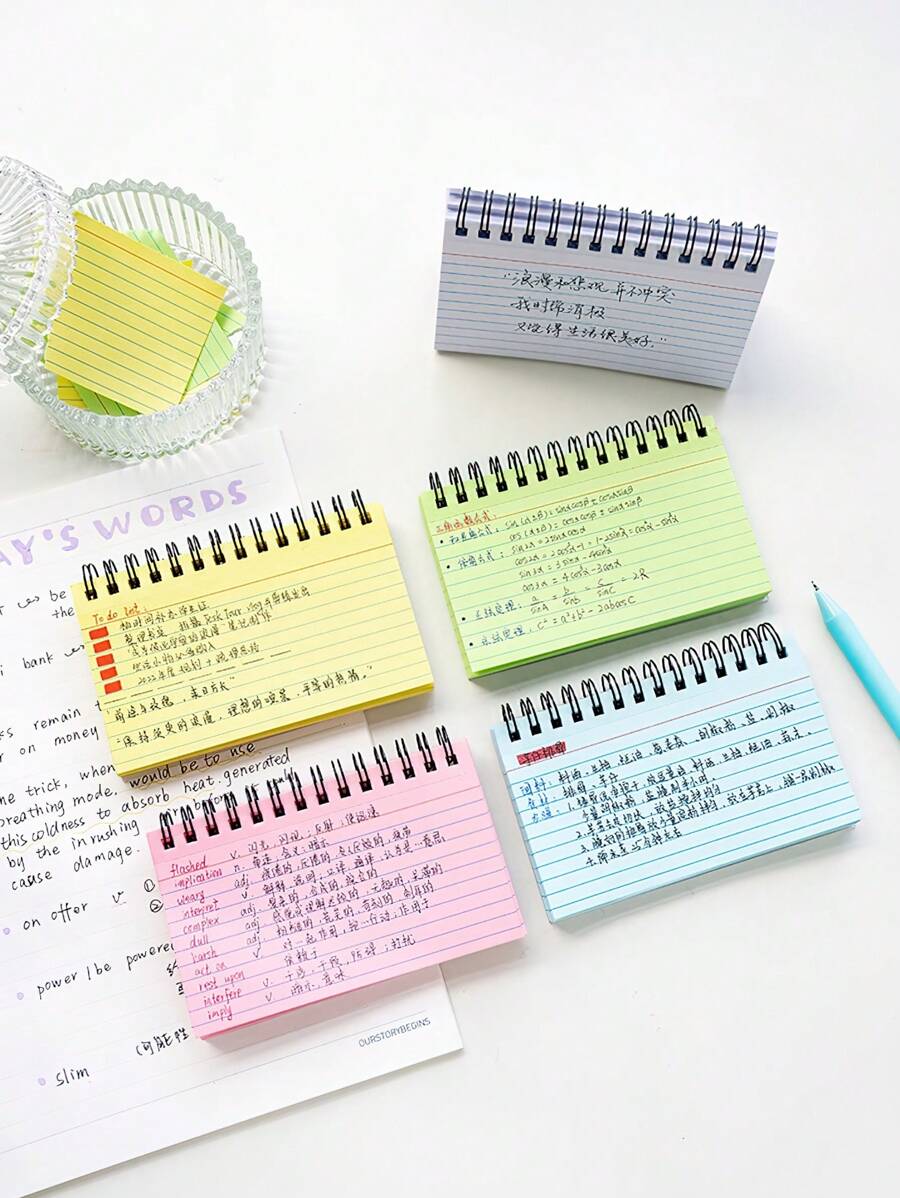 Simple Tear-Off Book 50 Sheets Multi Line Color Paper Coil Notebook ...