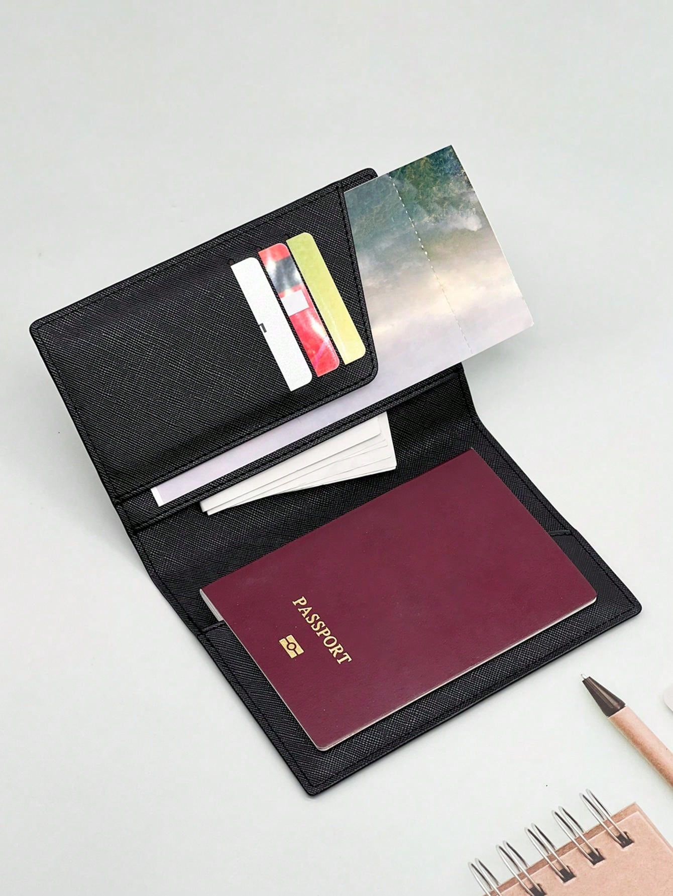 Simple & Ultra-Thin Passport Holder With Multiple Card Slots, Large ...