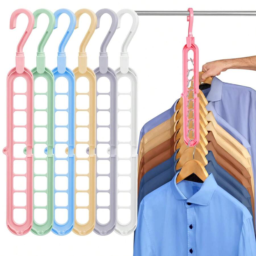 Space Saving Hangers For Clothes - Heavy Duty Plastic Hanger Organizer ...