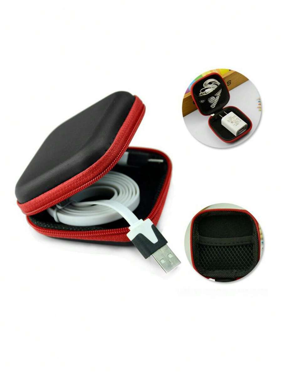 Mini Circle Earphone Bag Waterproof Earbud Usb Cable Carrying Hard Bag ...