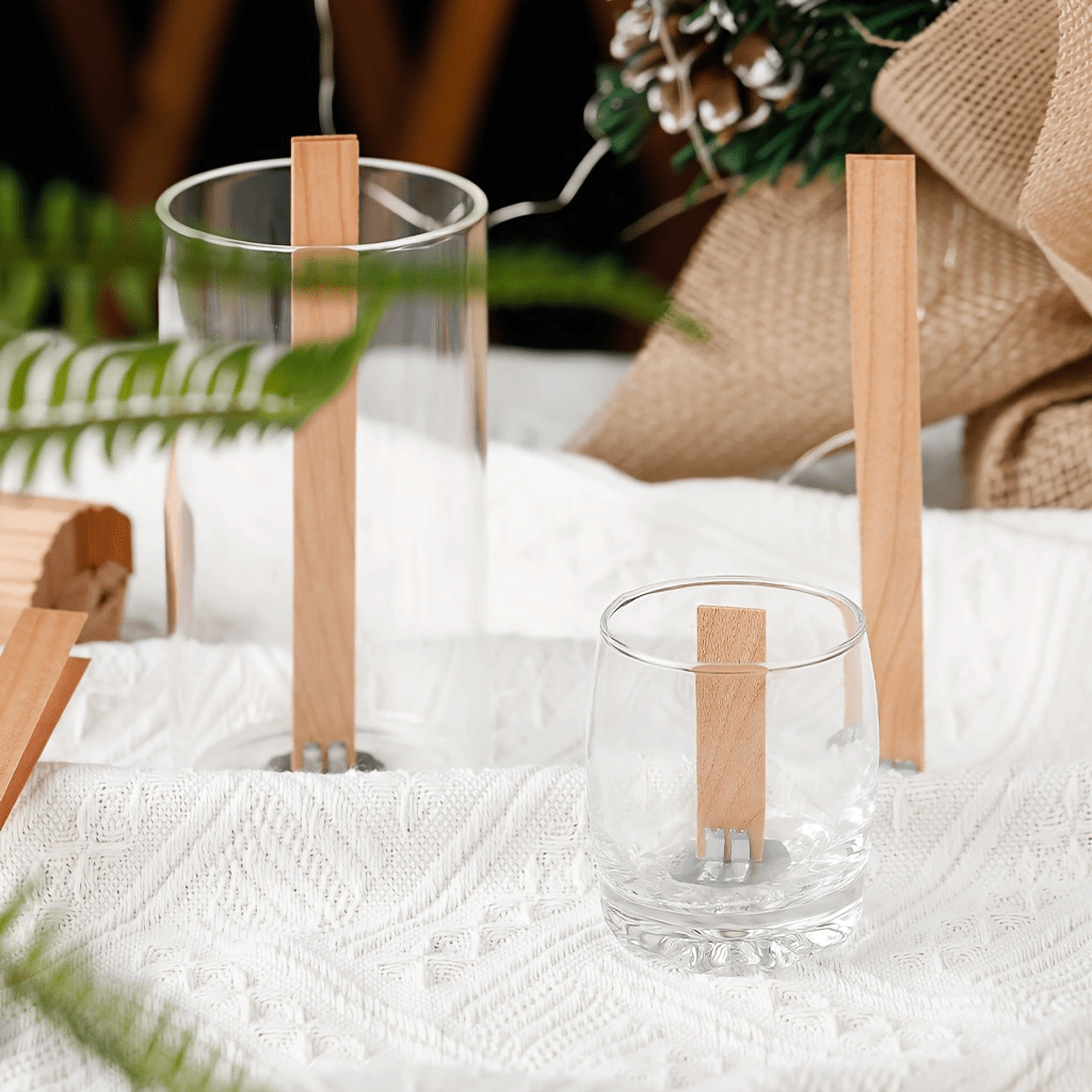 Conjunto De 200 Pavios De Madeira Para Velas, Pavios Para Fazer Velas Em Madeira De Cerejeira ...