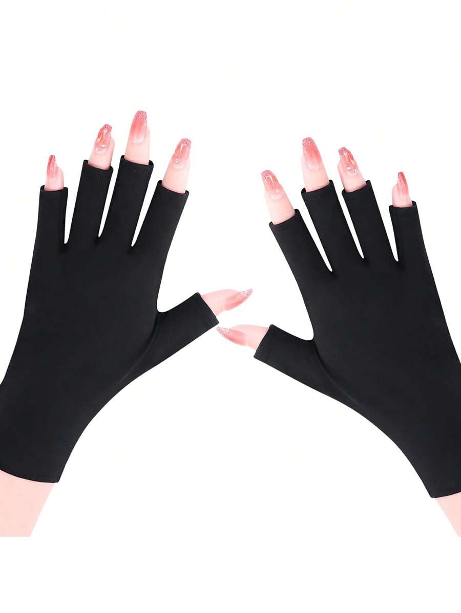 UV Gloves For Gel Nails, Fingerless UV Gloves With UPF 50+ Protection ...