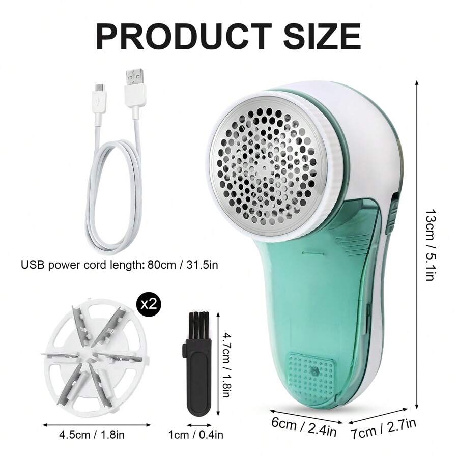 Fabric Shaver Portable Electric Lint Remover Bobble For Clothes With 2 ...