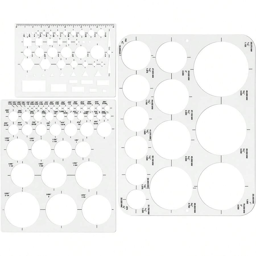 Circle Template Ruler 3 Pack Circle Round Stencil Measure Templates For ...
