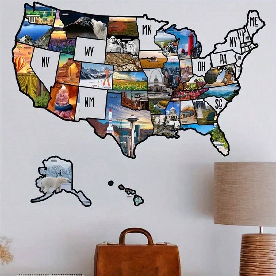 2 Pcs RV State Sticker Travel Map Of The United States, Include 50 ...