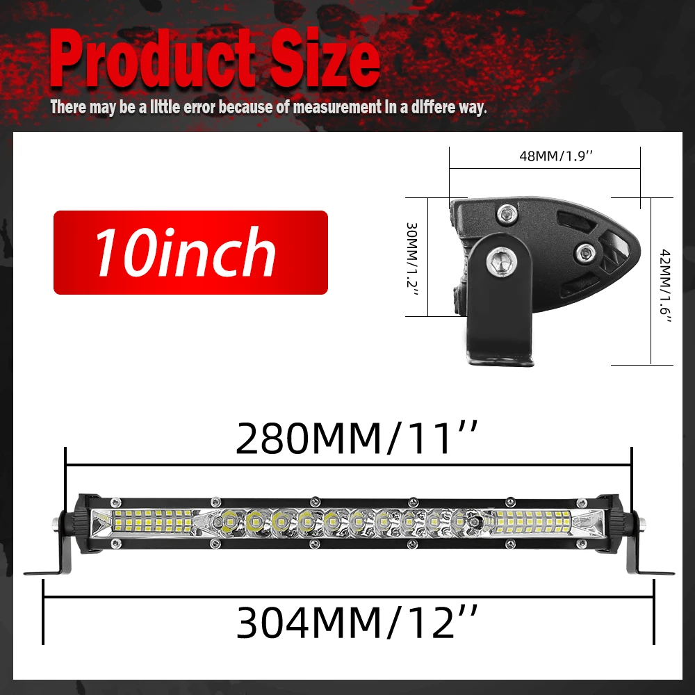 10/20inch Slim LED Light Bar Single Row 12V 24V Spot Light Led DRL Led ...