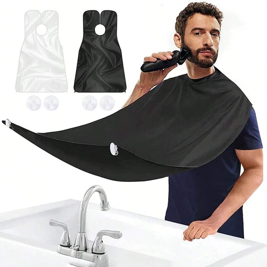 2pcs Shaving Kit Includes Men Beard Bib And 1pc Beard Comb, Multi ...