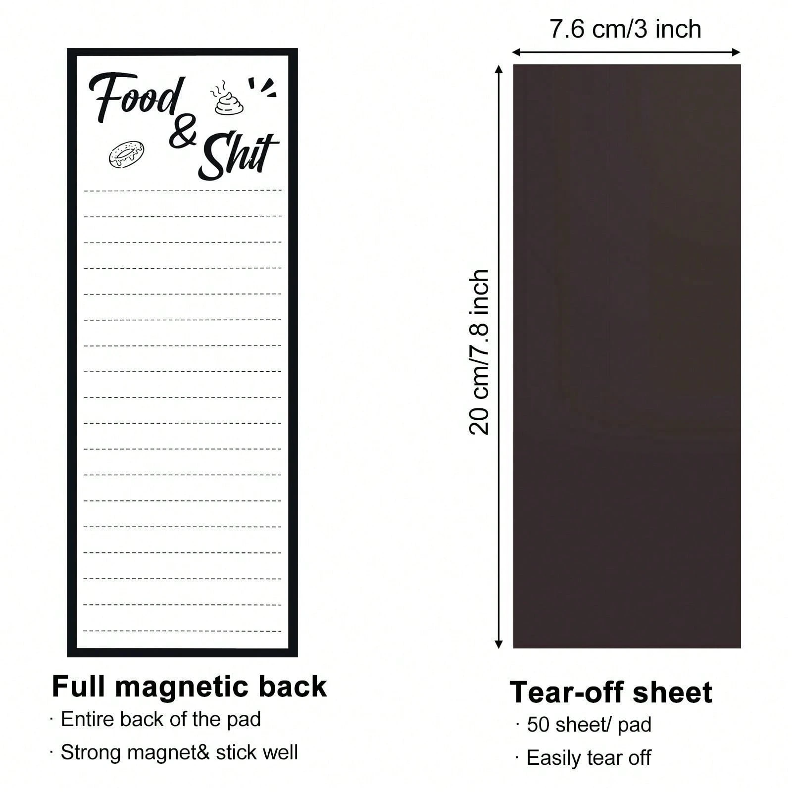 1Pc/2pcs Magnetic List Notepad Funny Grocery List Reminders Magnet ...